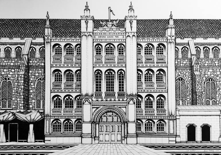 THE GUILDHALL, LONDON. Drawing by Laura E Pickering | Saatchi Art