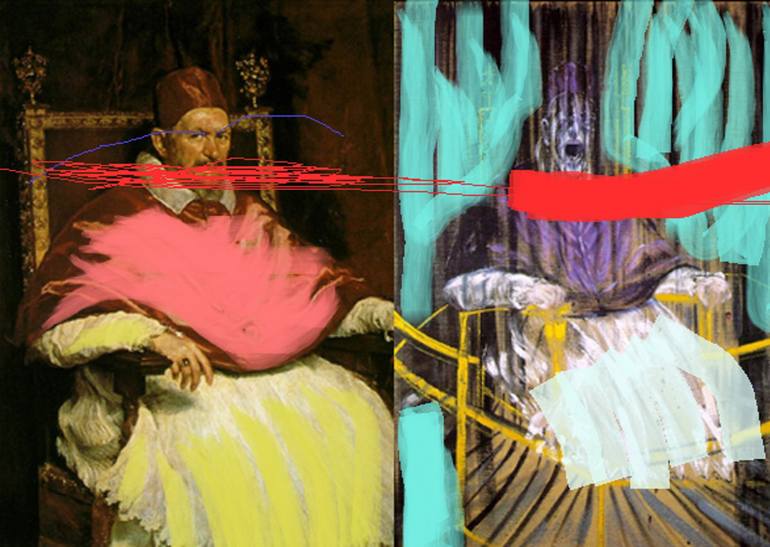 SCREAMING POPES & PEOPLE Drawing by Stuart Ridley | Saatchi Art