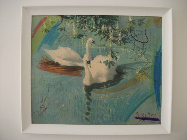 Swans (PP) Painting by Stuart Ridley | Saatchi Art
