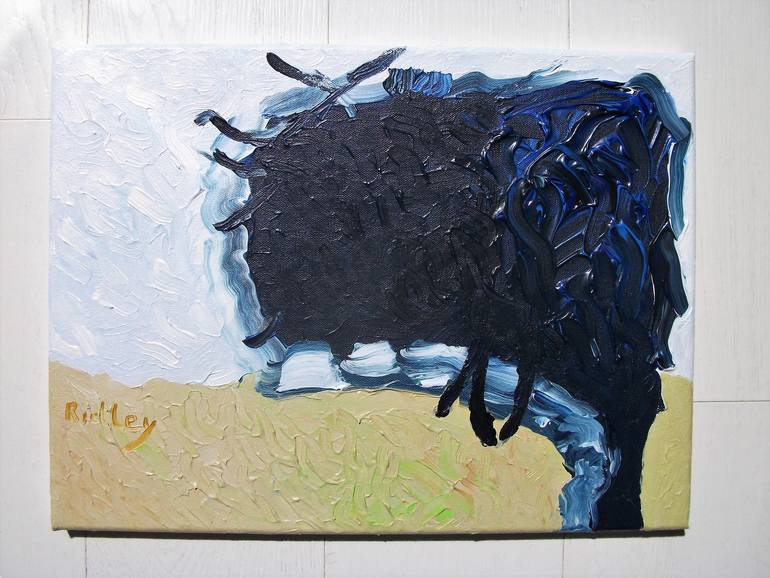 The world's most darkest deepest deep blue tree Painting by Stuart ...