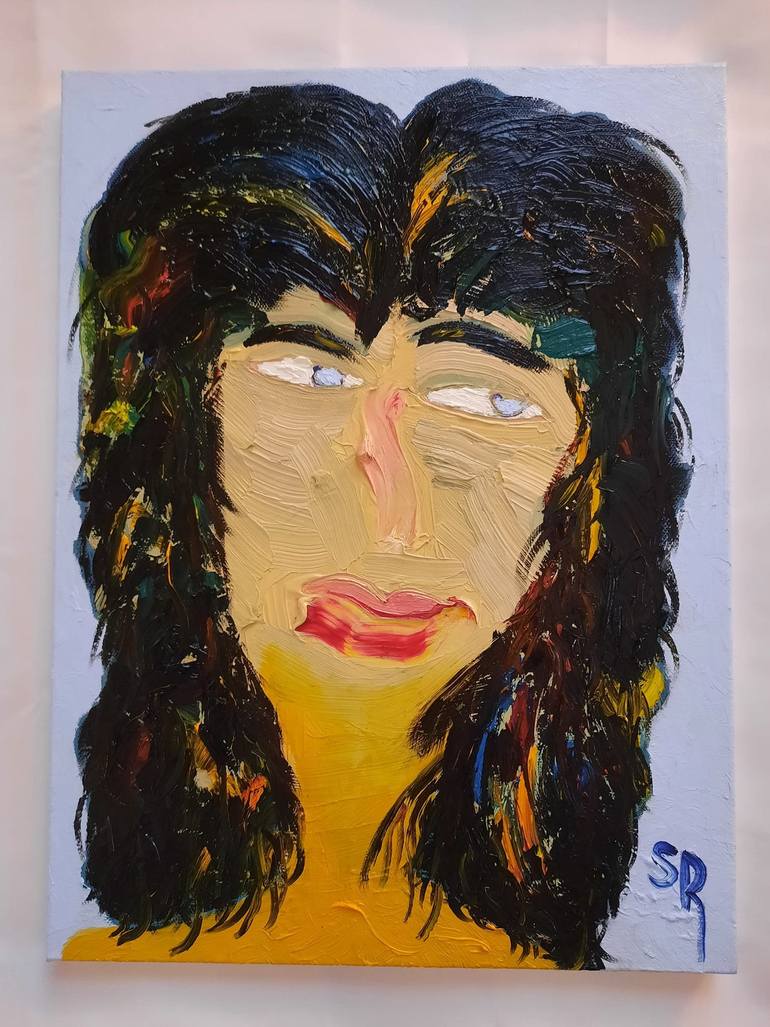 Woman With Pale Blue Eyes (Revised) Painting by Stuart Ridley | Saatchi Art