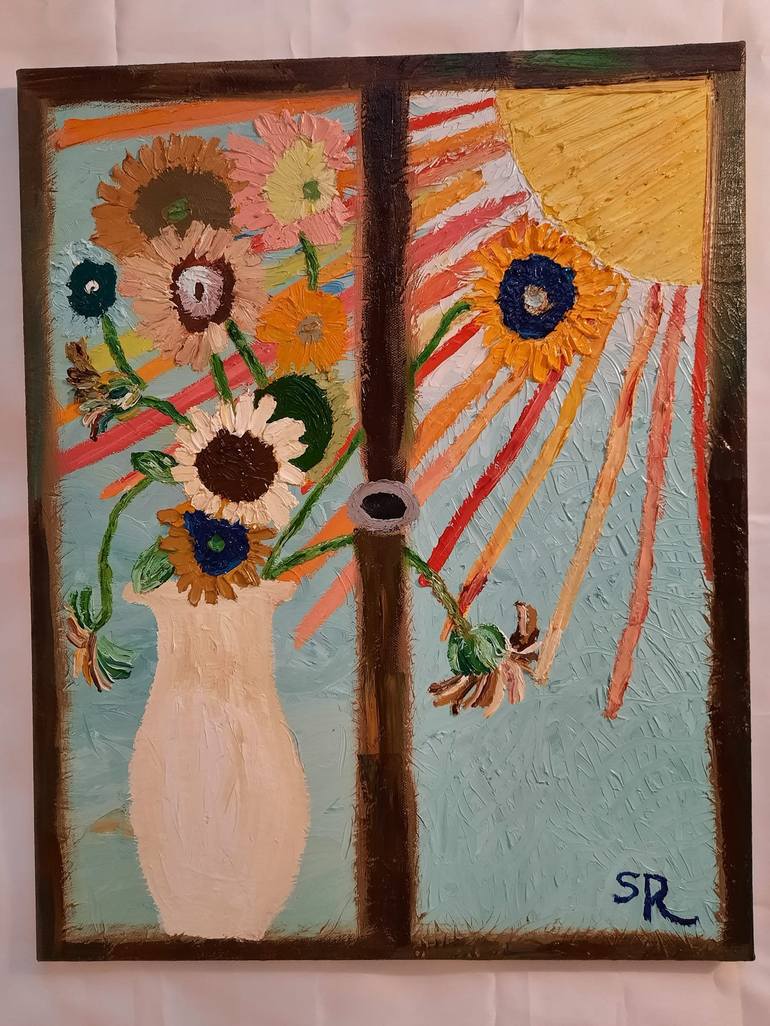 Sunshine Flowers Painting by Stuart Ridley | Saatchi Art