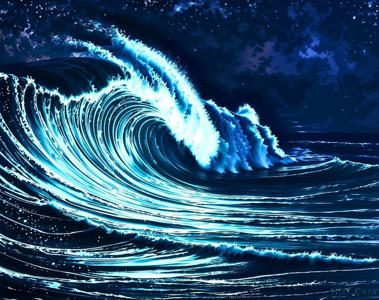 Mystic Wave Digital by Miss Caia | Saatchi Art