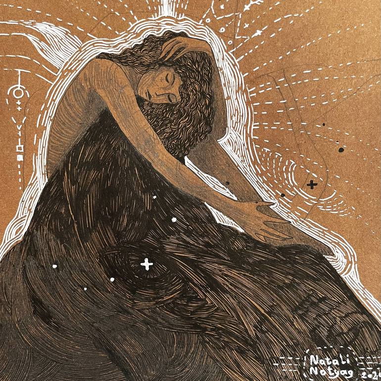 The whole universe is for you Drawing by Natalie Notyag | Saatchi Art