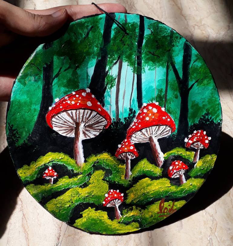 Mushrooms Painting by Humaira Bano | Saatchi Art
