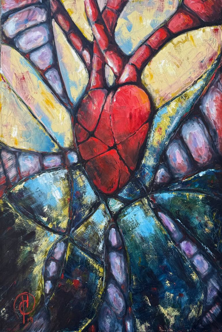 Open heart. Rooted in light. Painting by Olga Kovalev | Saatchi Art