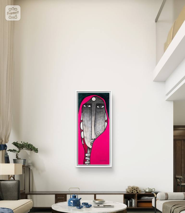 Pink Chunni Painting by Kamal Koria | Saatchi Art