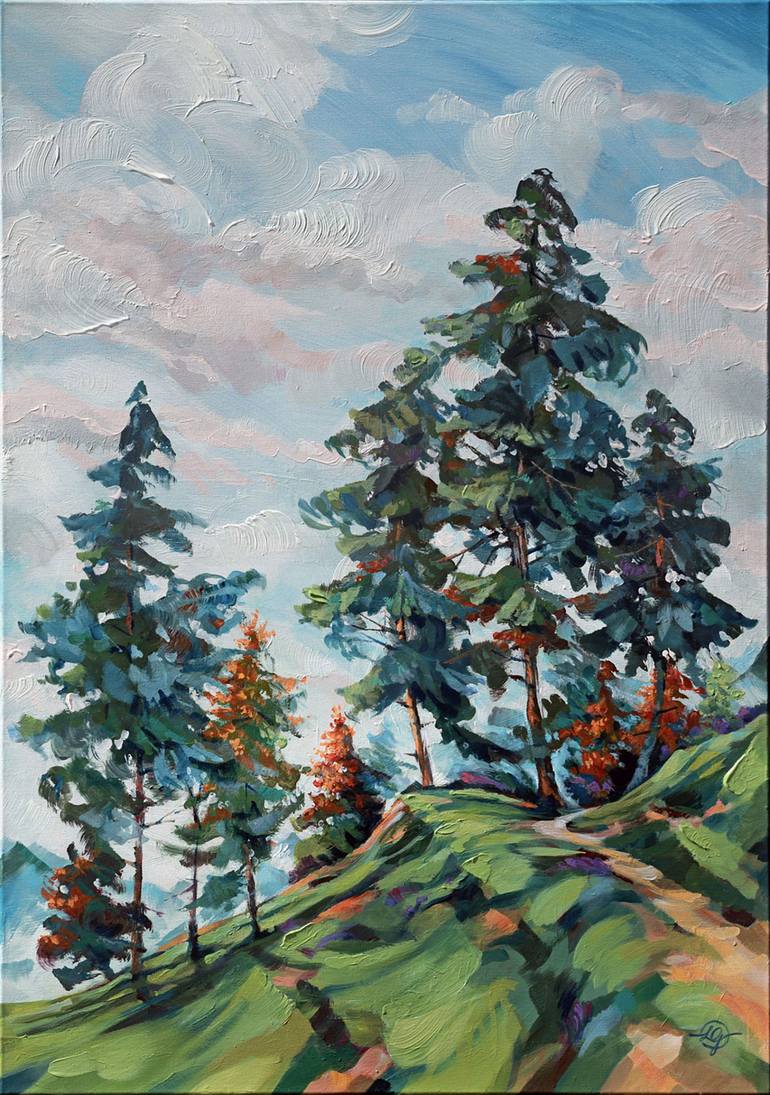 Mountain Path / Bergpfad Painting by Lutz Gaede | Saatchi Art