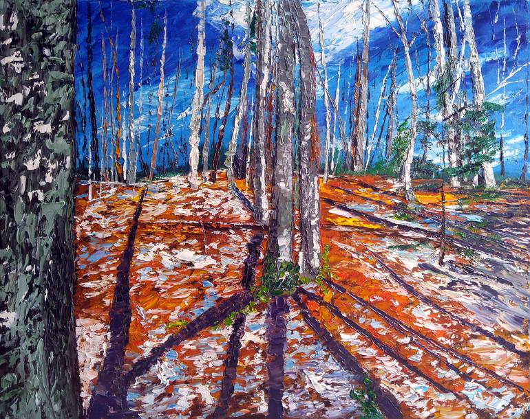 Winter Forest Shadows- Grandview Painting by Jason Ransom | Saatchi Art