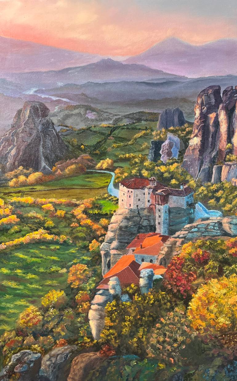 Meteora Painting by Kristina Temnikova | Saatchi Art