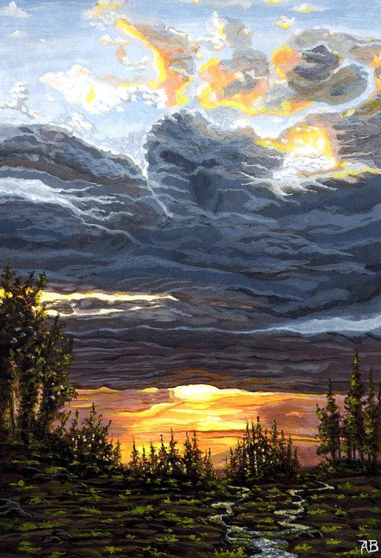 Sun, Clouds and Perception. Painting by Augustus Bucci | Saatchi Art