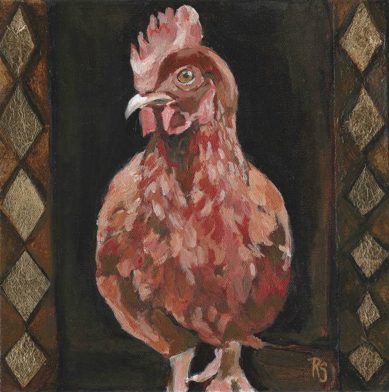 Harlequin Chicken #2 Painting by Rhiannon Schubert | Saatchi Art