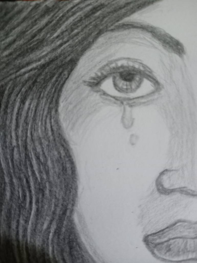 Girl in distress Drawing by Janath Senavirathne | Saatchi Art