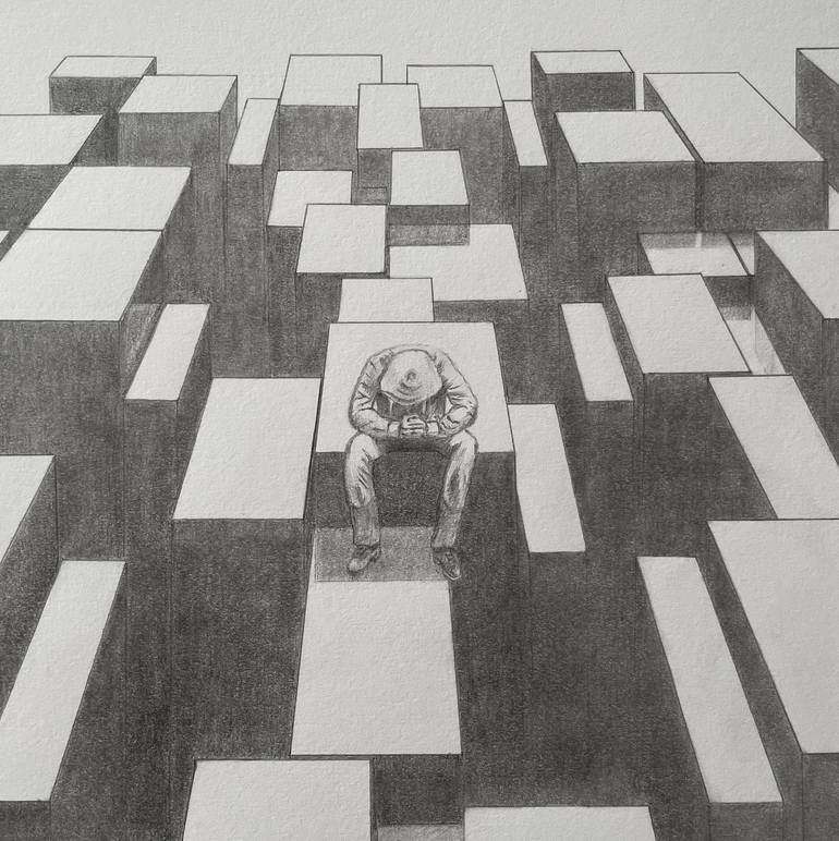 Looking Within Drawing by Thomas Mcdougall | Saatchi Art