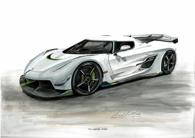 Koenigsegg Jesko Painting by Marcel Auret | Saatchi Art
