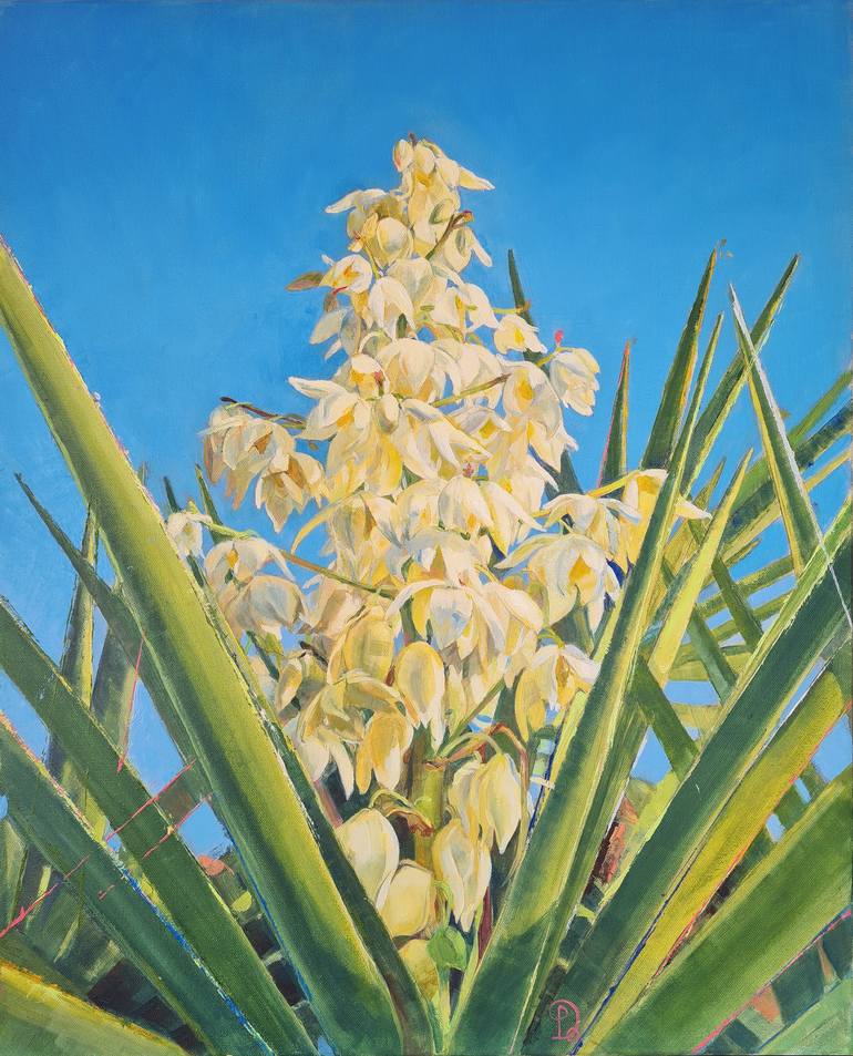 White Yucca in Full Bloom Painting by Olga Denamur Filippova | Saatchi Art