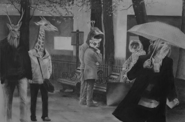 Human Behaviour - original sold Drawing by Lee Boyd | Saatchi Art