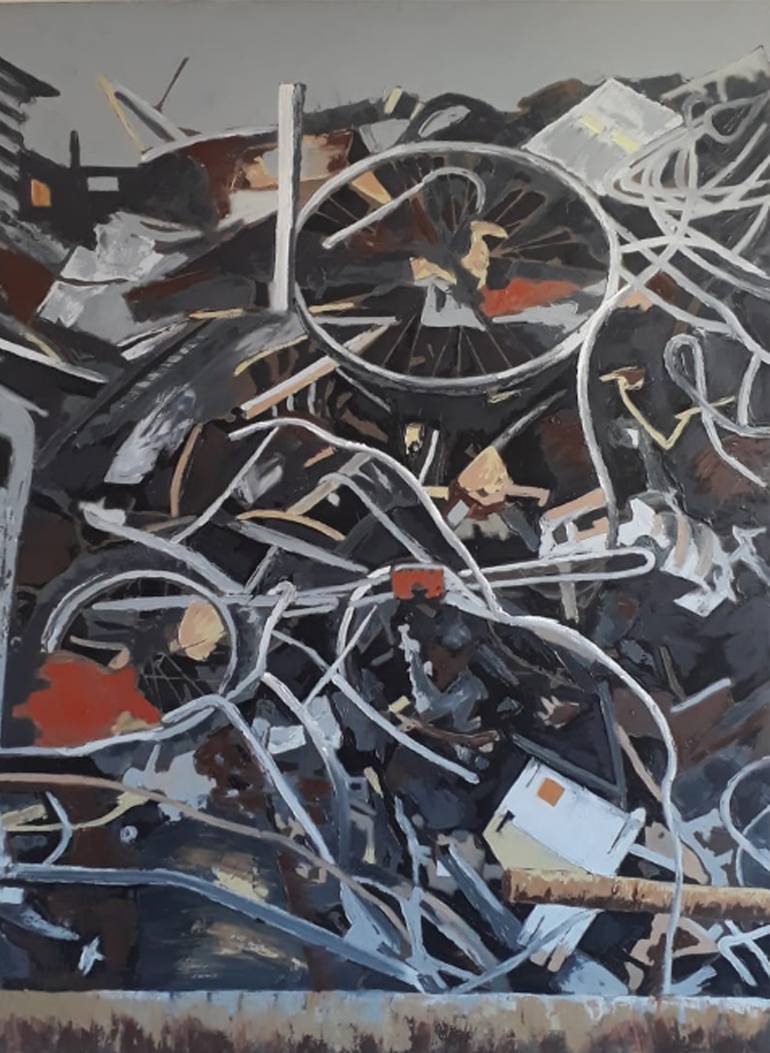 junk yard Painting by mustafa tunc | Saatchi Art
