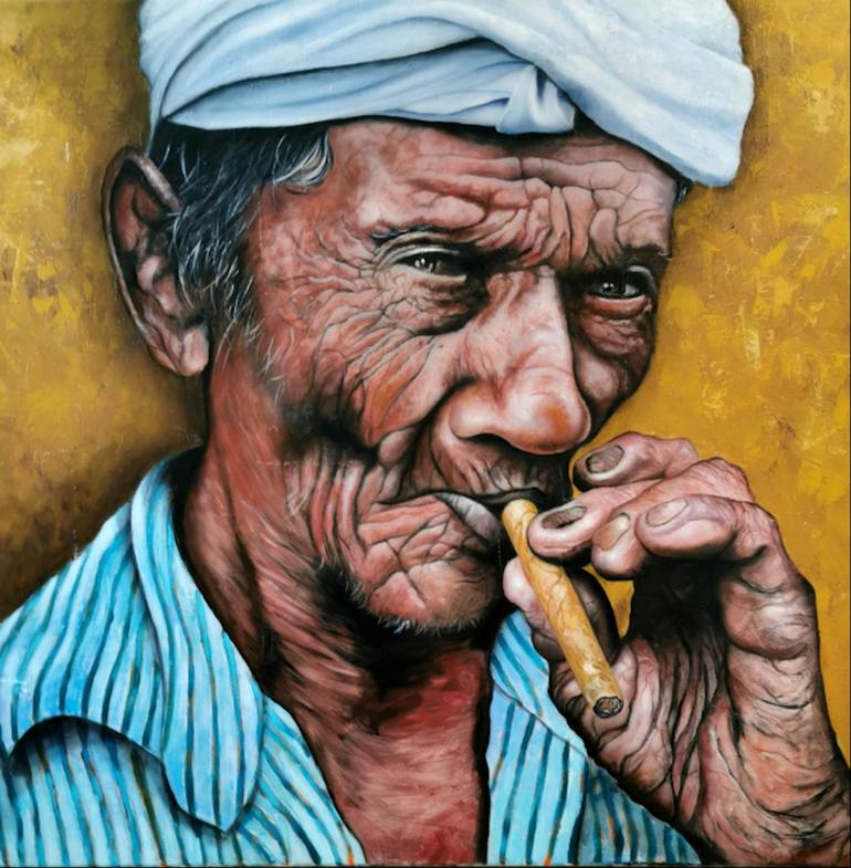 LE CUBAIN AU TURBAN Painting by Anthony Lambert | Saatchi Art