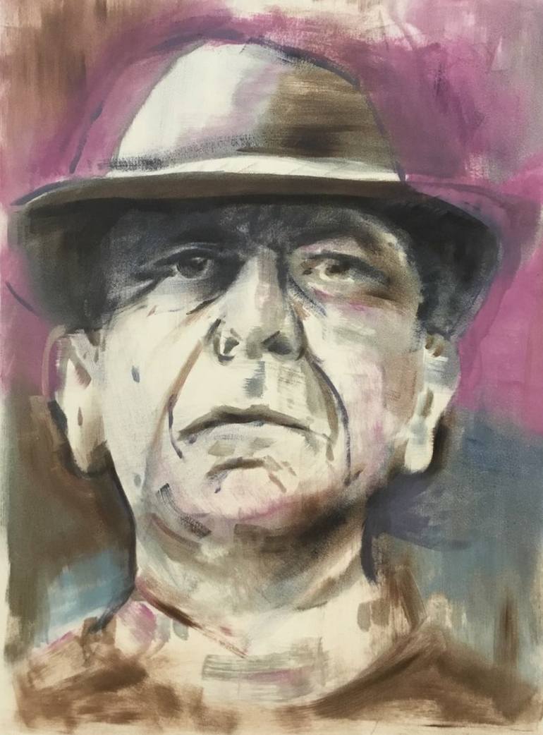 Leonard Cohen Painting by Gregg Chadwick | Saatchi Art