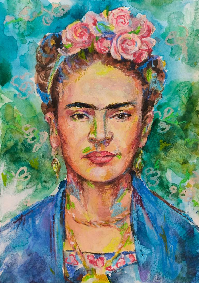 Frida Kahlo Portrait Painting by Julia Ruf | Saatchi Art