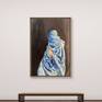 A faceless figure draped in soft flowing blue fab. Painting by Arooj ...