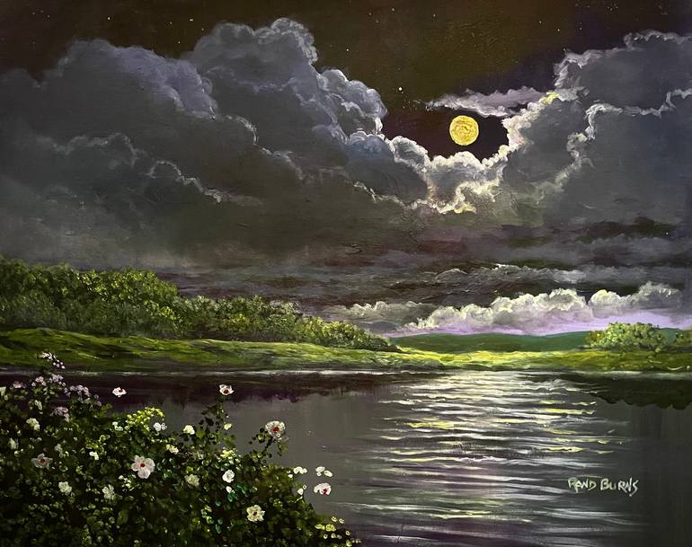 Melancholy Moon Painting by Randy Burns | Saatchi Art