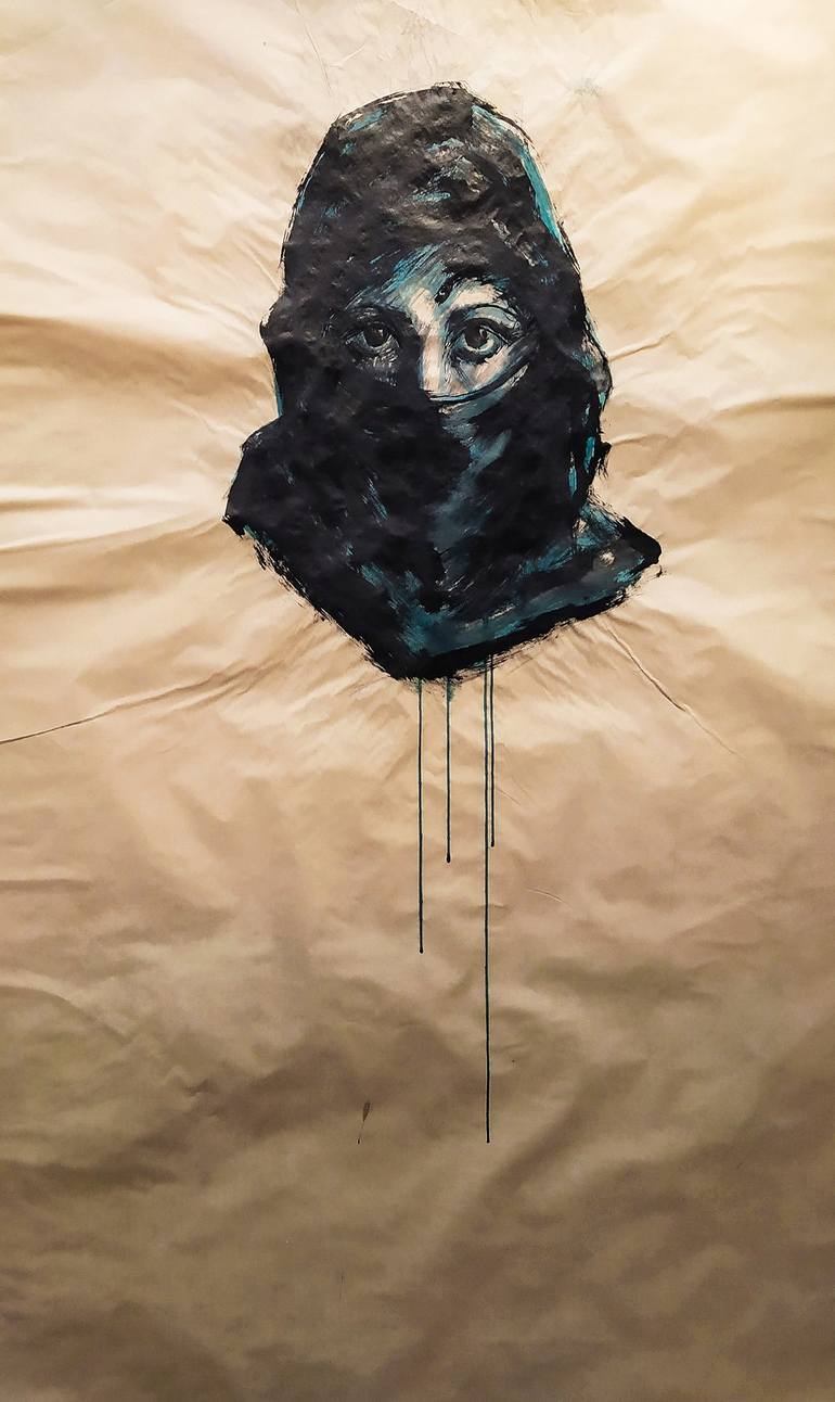 Veiled figure 2 Drawing by Sandra Issa | Saatchi Art