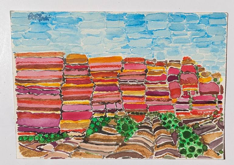 Mexican Landscape 2021 Drawing by Chris Bonfatti | Saatchi Art