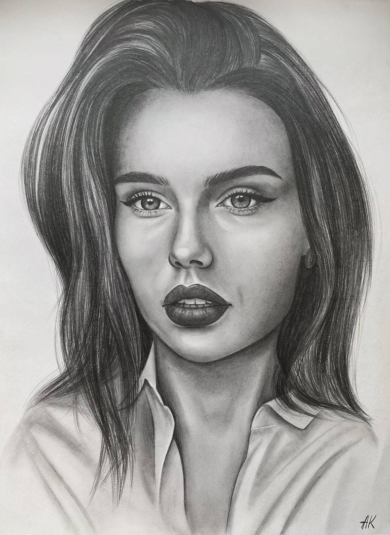 The Quiet Power Within Drawing by Anna Kazmina | Saatchi Art