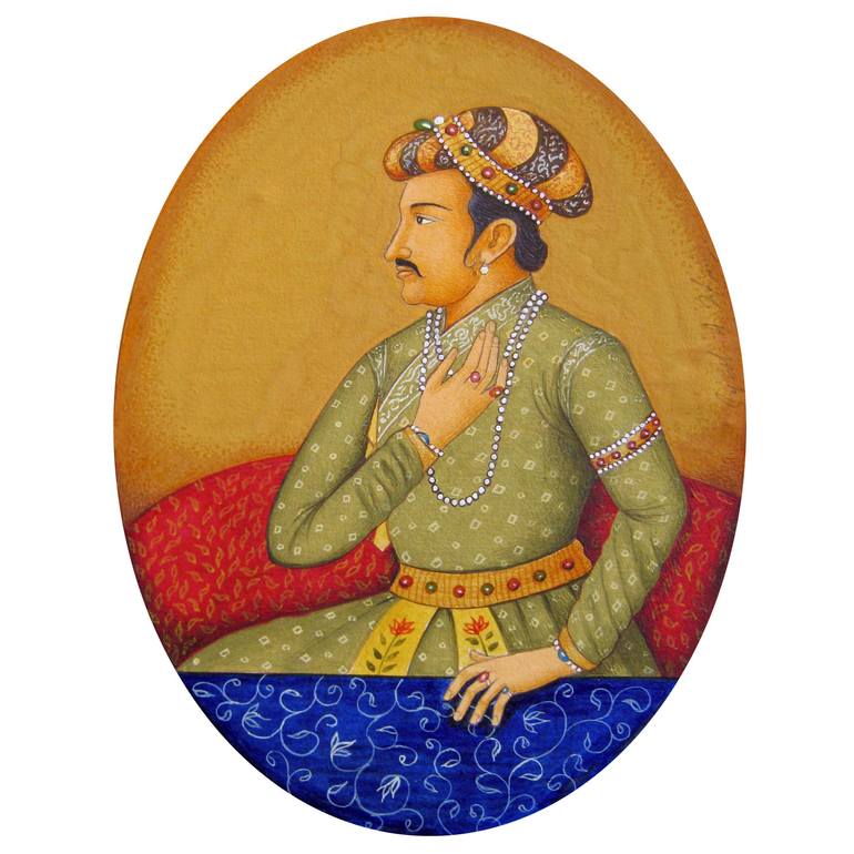 Mughal Emperor King Akbar Painting by Muhammad Tabish Alam | Saatchi ...