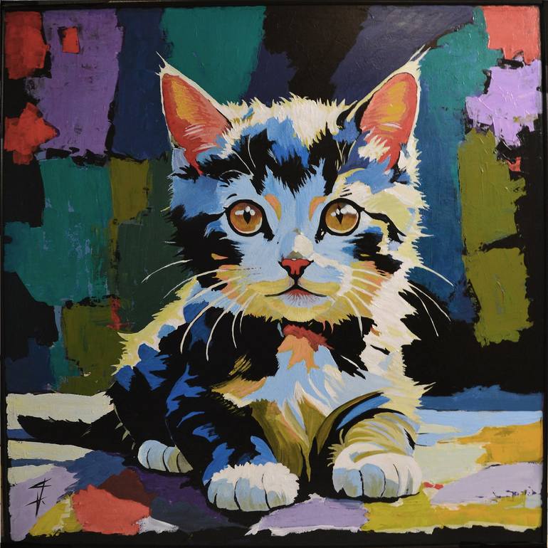 Vibrant Whisker Painting by Rade Grahovac | Saatchi Art