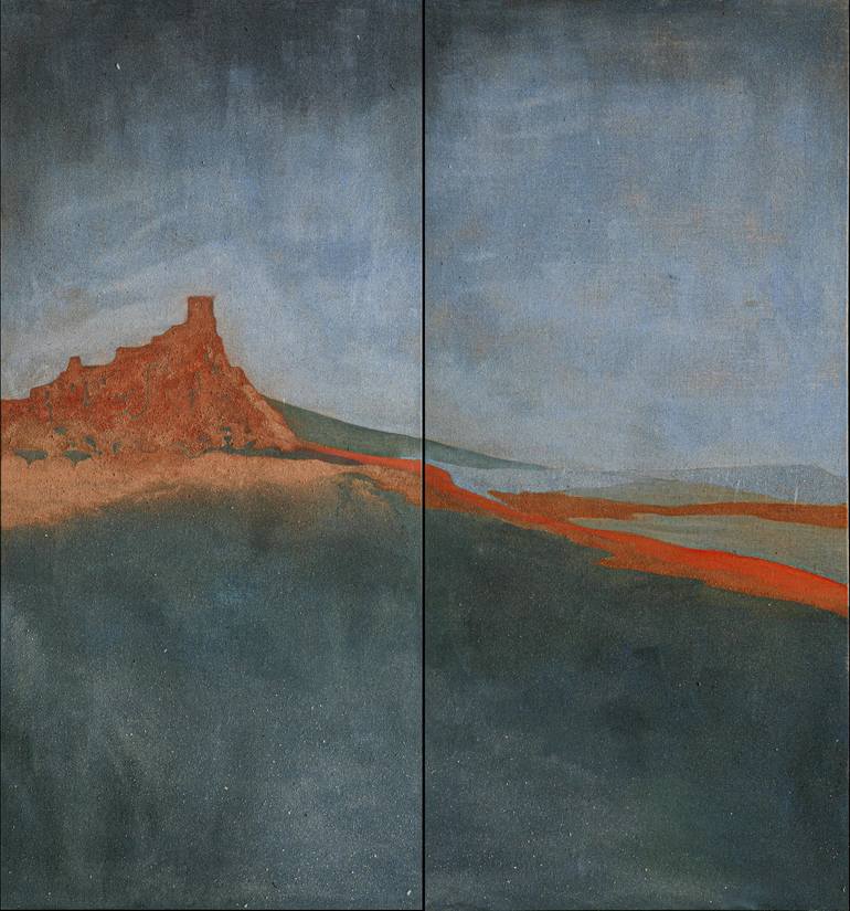 Lassù sulla Roccia (diptych) Painting by Marcella Tisi | Saatchi Art