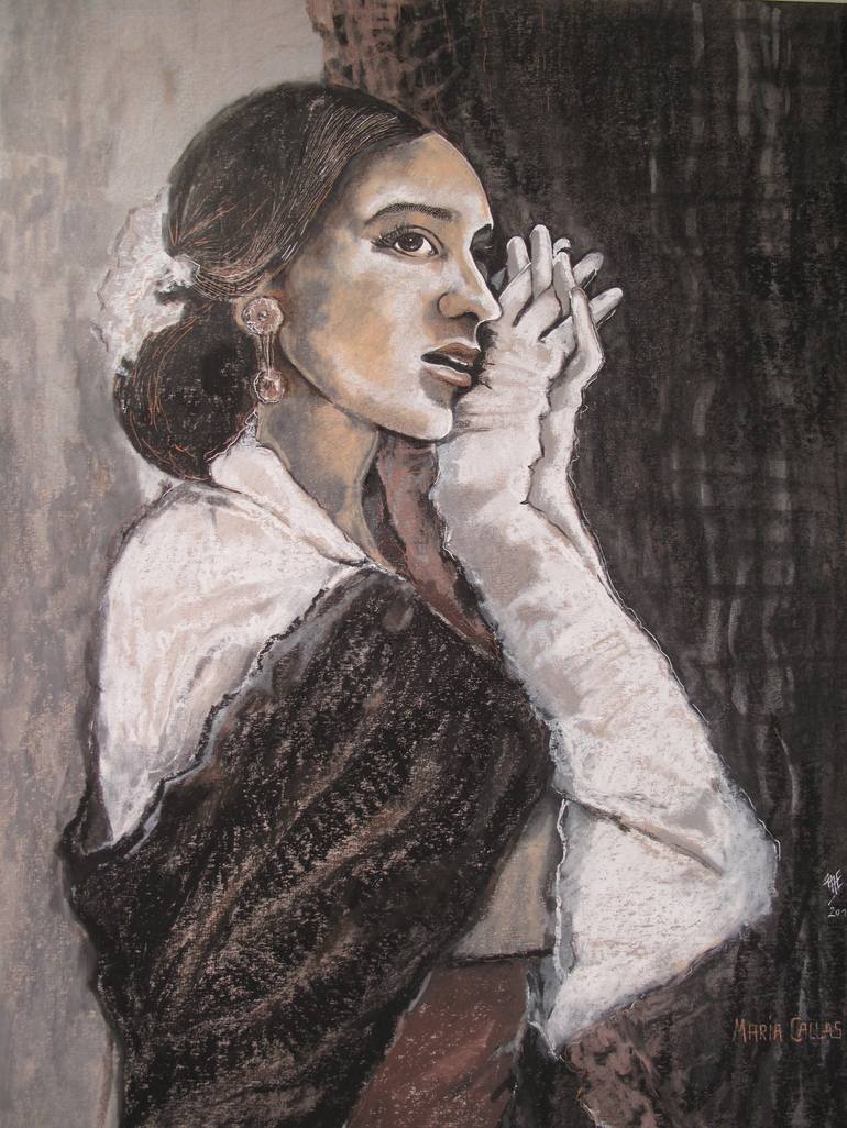 Maria Callas Painting by Marion Hallbauer | Saatchi Art