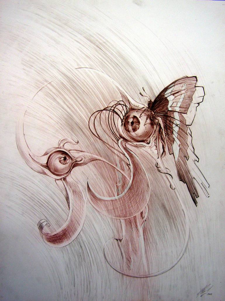 Painful contemplation Drawing by Georgi Georgiev | Saatchi Art