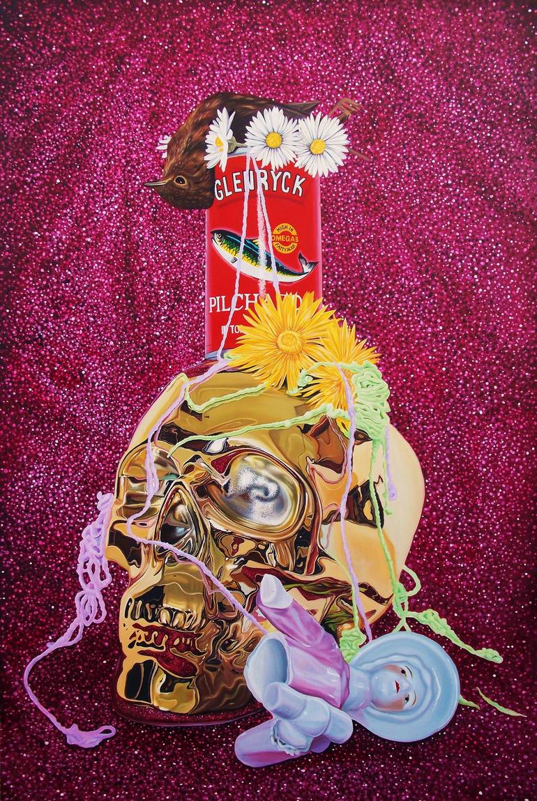 Vanitas ( With Silly String) Painting by Daniel Edwards | Saatchi Art