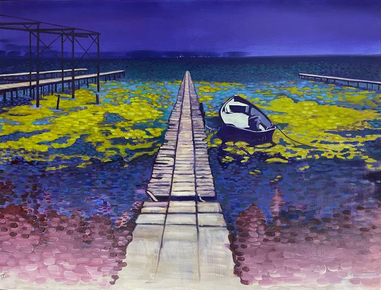 Lagoon Painting by Clotilde Maillard | Saatchi Art