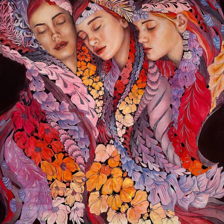 The sisters Painting by Oksana Ketova Provenzano | Saatchi Art