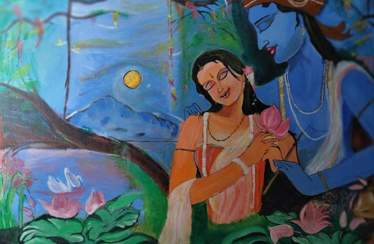Radha Krishna love Painting by Neetu Patel | Saatchi Art