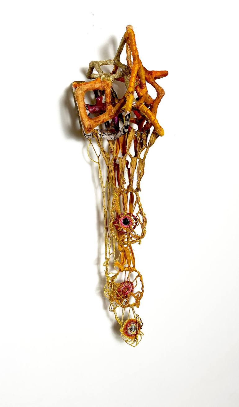 Nested Stories Orange Particle/Waves Mixed Media by Serena Buschi ...