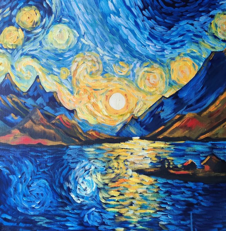 Whispers of starlight Painting by Jaza Hussain | Saatchi Art