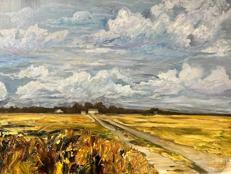 Autumn Field Painting by River Davis | Saatchi Art