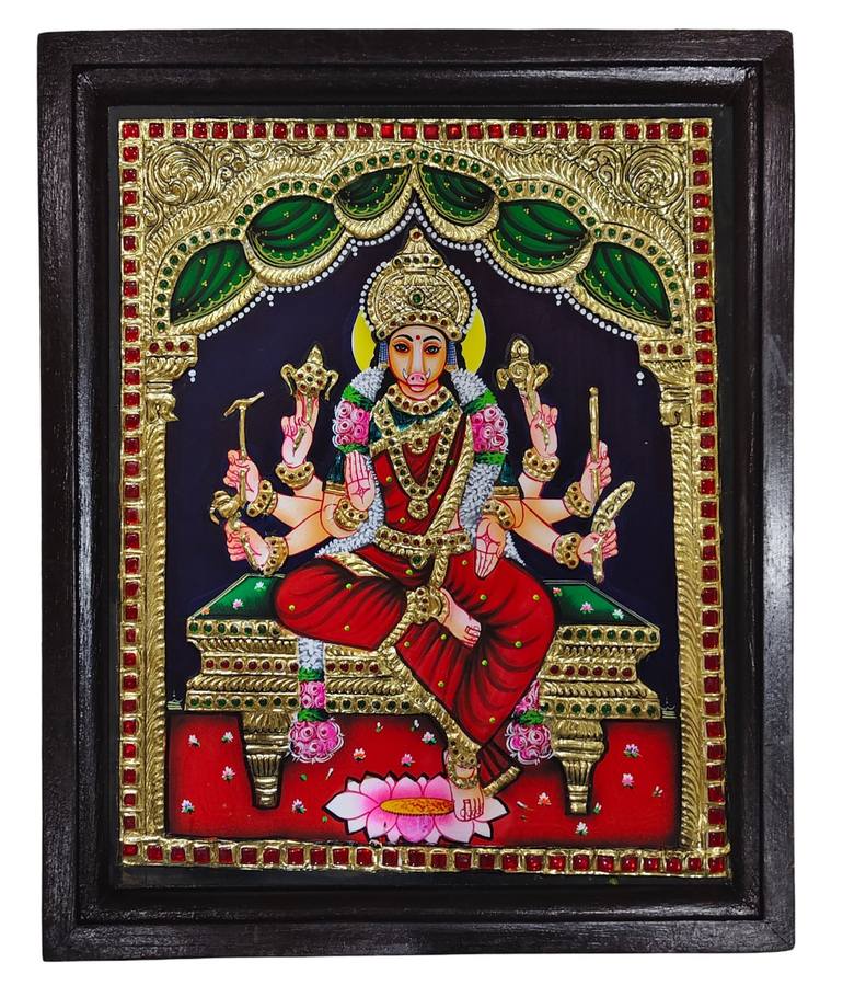 Mokksha Art Varahi Amman Tanjore Painting 22k Gold Foil Wok Painting by ...