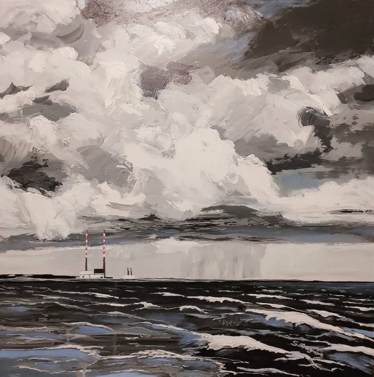 Moody Blue, Dublin Bay Painting by Shay Maguire | Saatchi Art