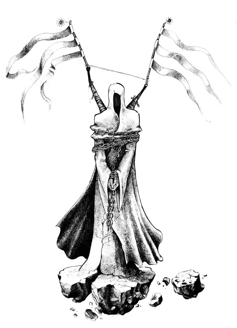 Angel of Malaise Drawing by Donata Zawadzka | Saatchi Art