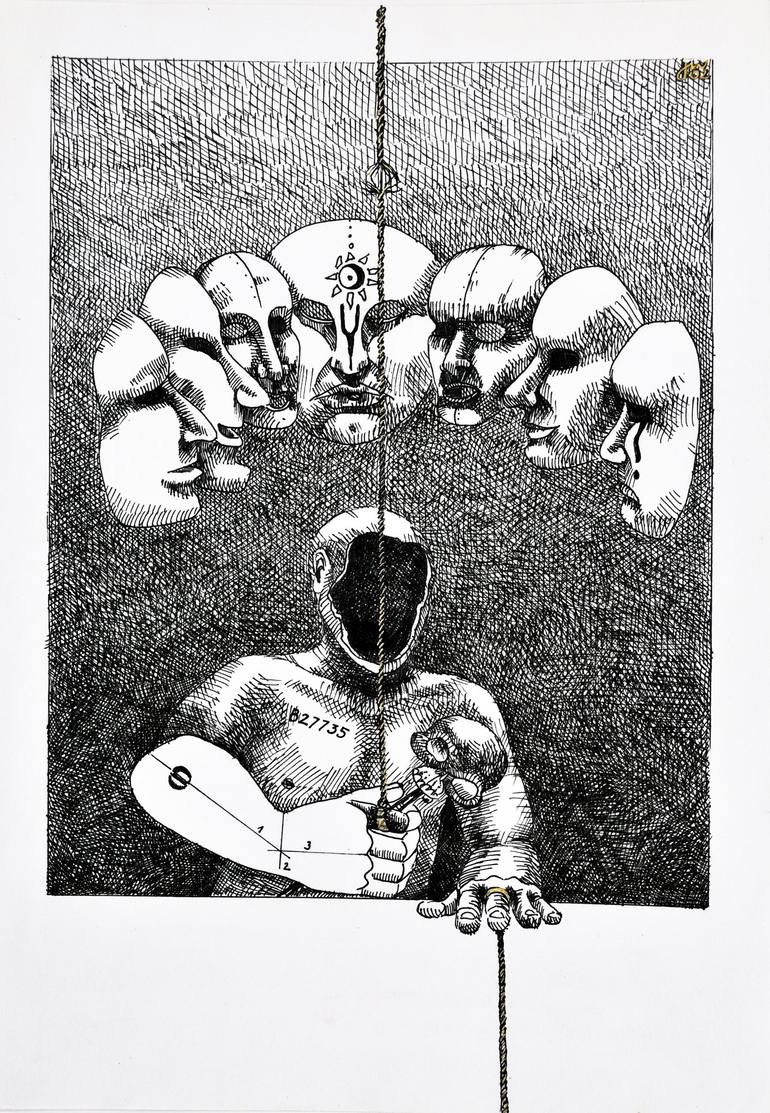 The Last Mask Drawing by Donata Zawadzka | Saatchi Art