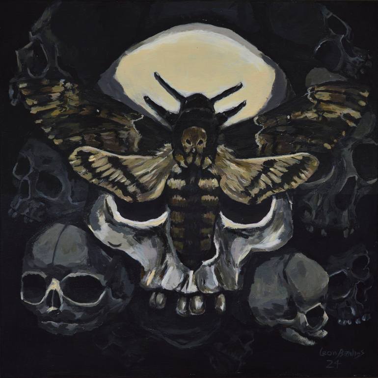 Acherontia Mortem Painting by Leon Banhos | Saatchi Art United Kingdom