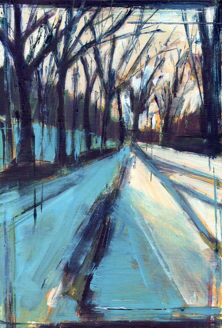 The Chase at Winter 2 Painting by Tom Voyce | Saatchi Art