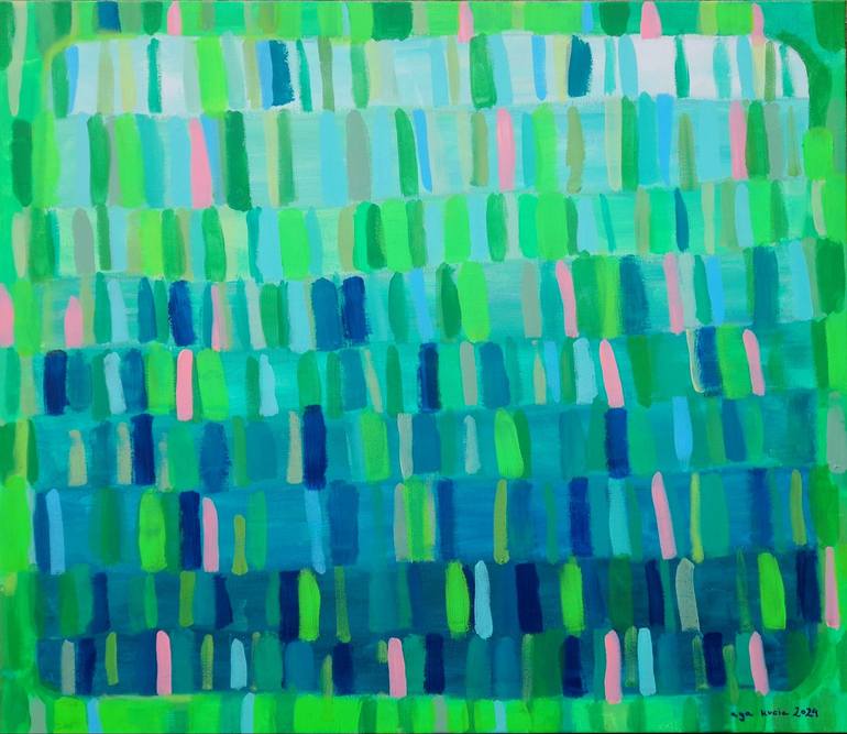 Green Gradation Painting by Aga Kucia | Saatchi Art
