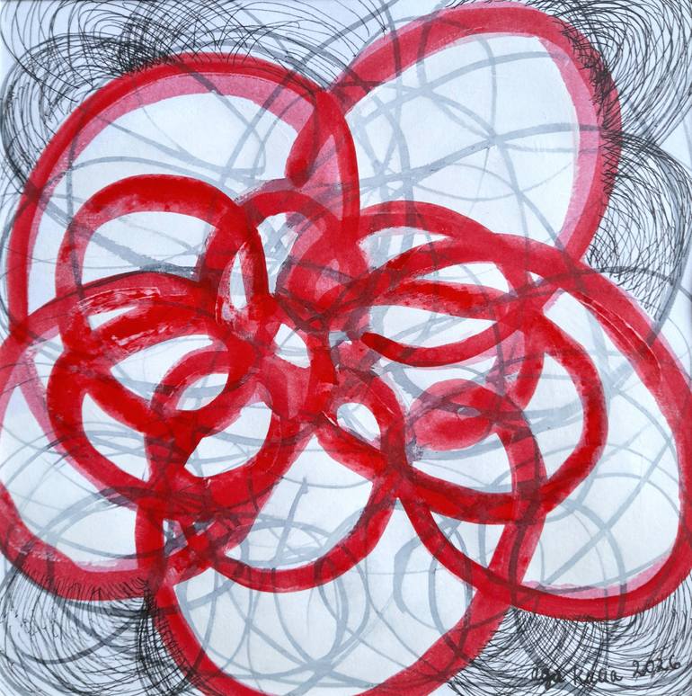 Lines of Red Rose Drawing by Aga Kucia | Saatchi Art